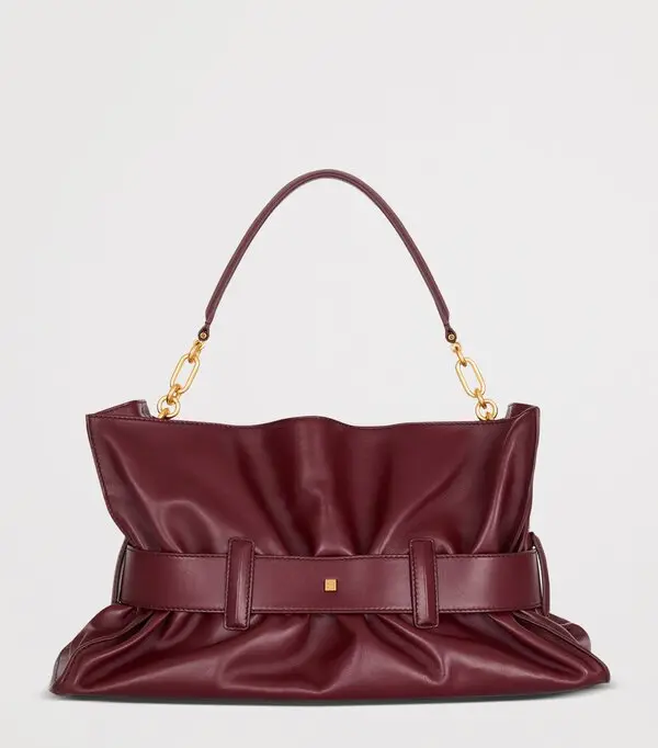 Balmain Medium Leather Anthem Shoulder Bag - Brown