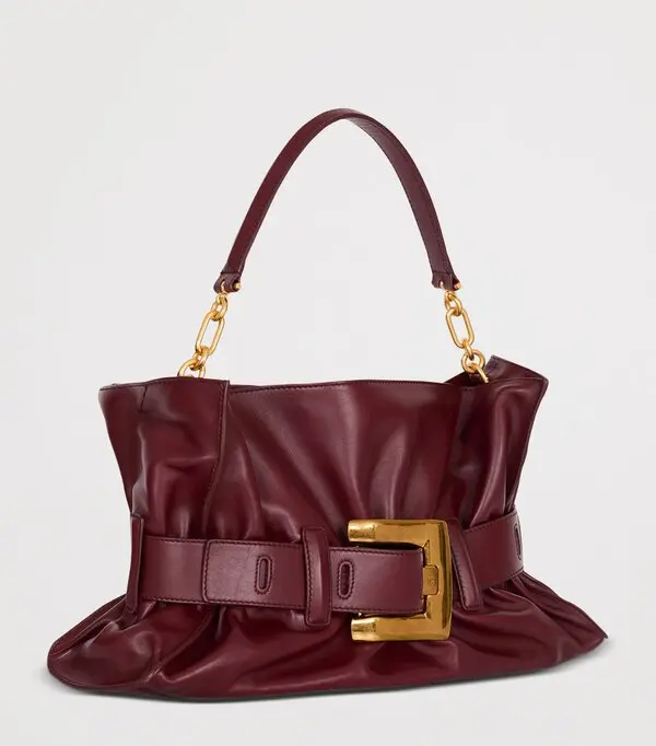 Balmain Medium Leather Anthem Shoulder Bag - Brown