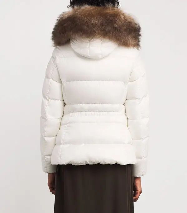 Moncler Shearling Trim Boed Puffer Jacket - Beige