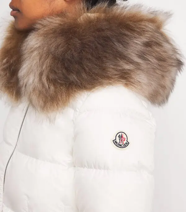 Moncler Shearling Trim Boed Puffer Jacket - Beige