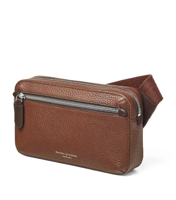 ASPINAL OF LONDON Leather Reporter Compact Belt Bag - Brown