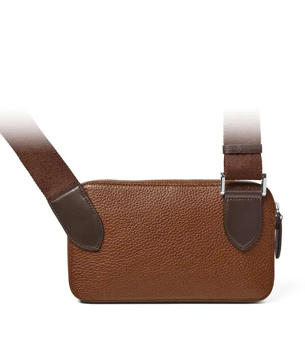 ASPINAL OF LONDON Leather Reporter Compact Belt Bag - Brown