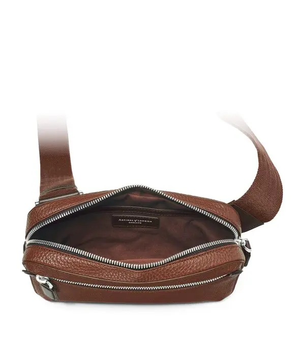 ASPINAL OF LONDON Leather Reporter Compact Belt Bag - Brown