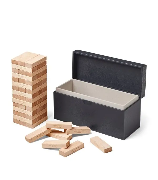 ASPINAL OF LONDON Leather-cased Tumble Tower Set