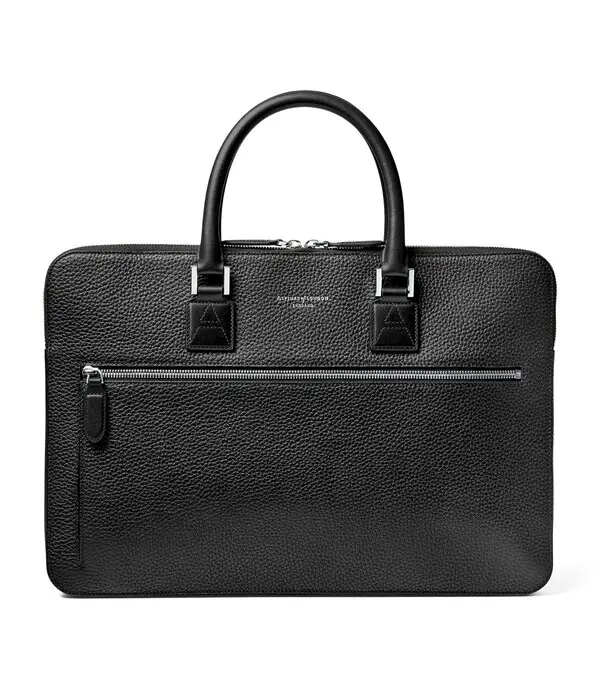 ASPINAL OF LONDON Leather Connaught Briefcase - Black