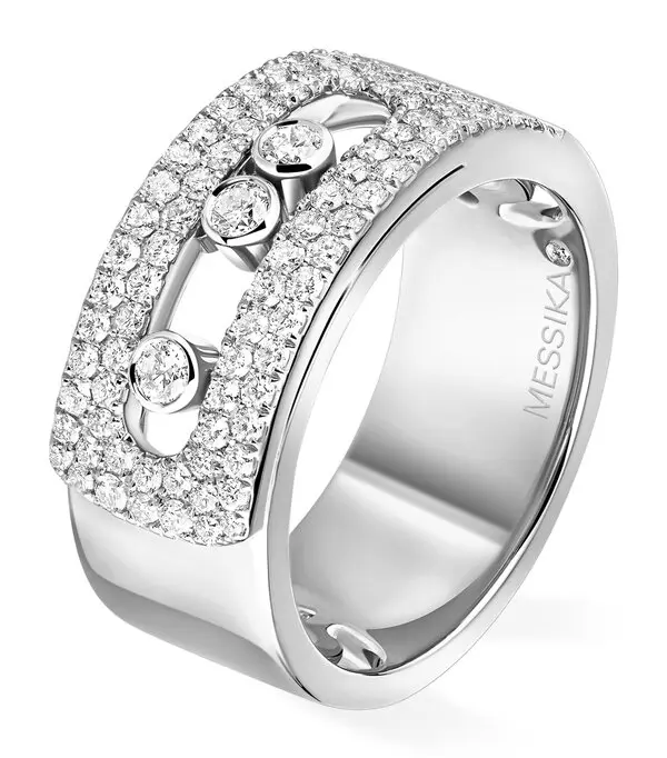 Messika Move Noa Pavé Diamond Ring In White Gold - Silver