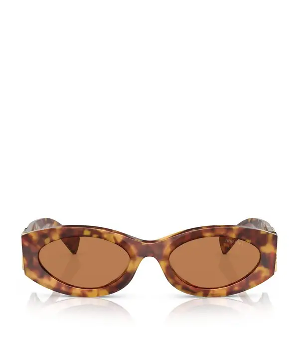 Miu Miu Acetate Oval Sunglasses - Brown