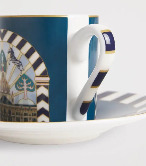 Harrods Bone China Enchanted Emporium Building Espresso Cup And Saucer
