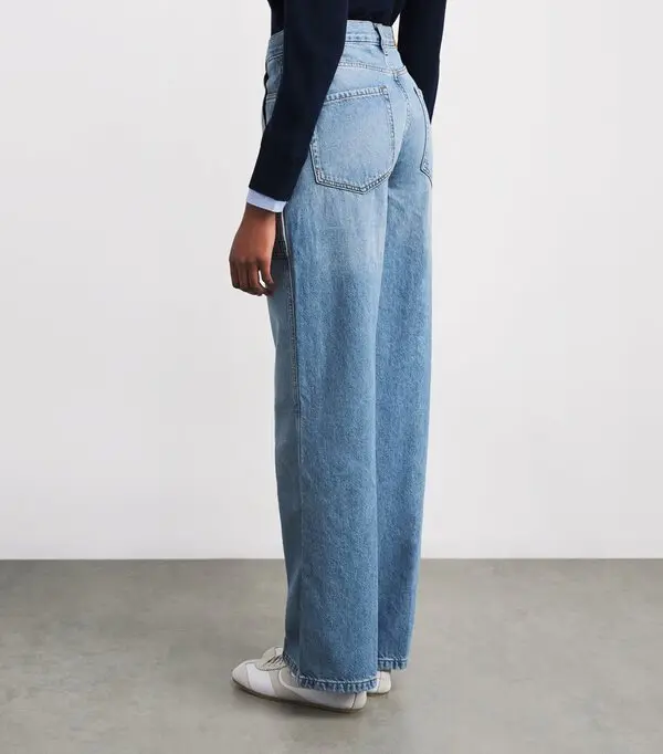 Sandro Wide-leg Jeans With Cargo Pockets - Blue
