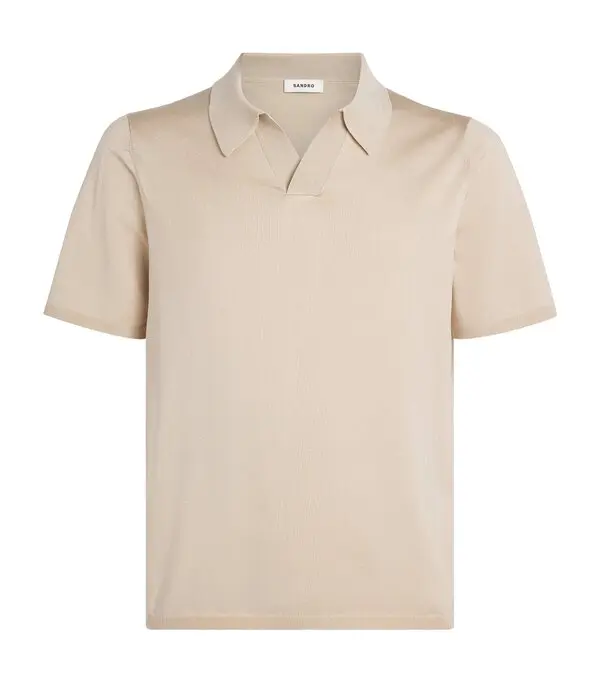 Sandro Knitted Polo Shirt - Beige