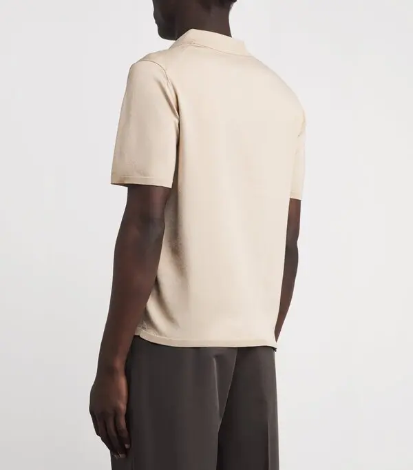 Sandro Knitted Polo Shirt - Beige