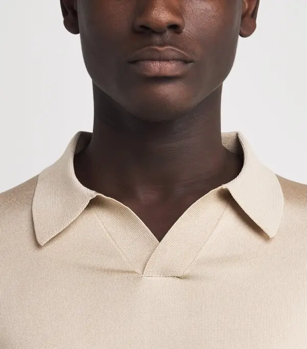 Sandro Knitted Polo Shirt - Beige