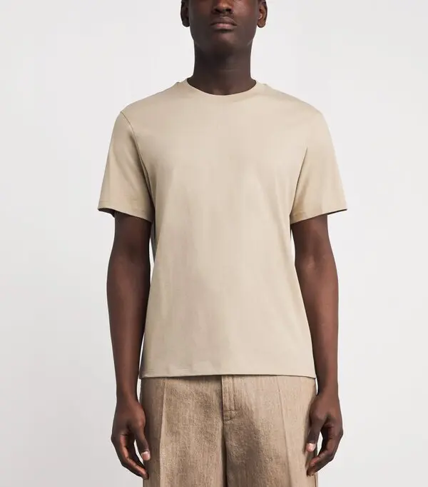 Sandro Cotton Logo T-shirt - Beige