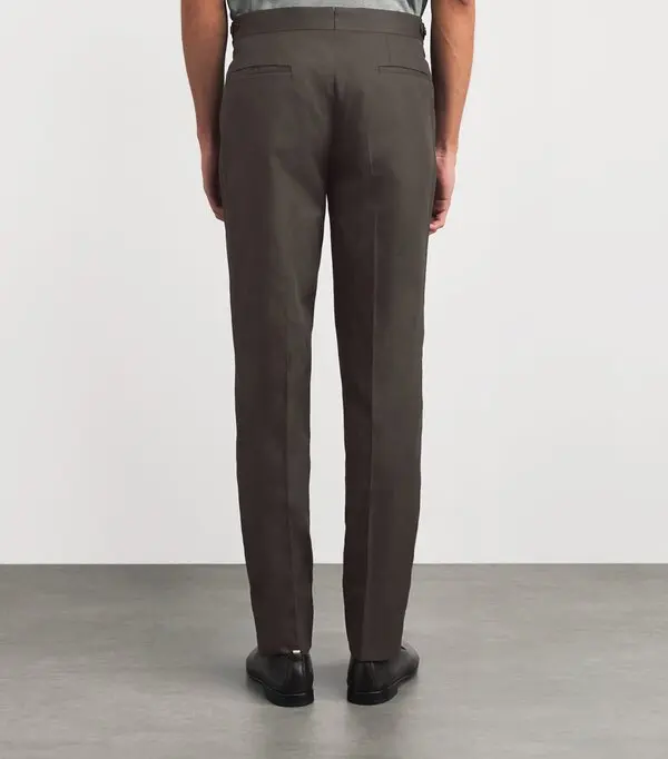 Brioni Pleated Cotton Trousers