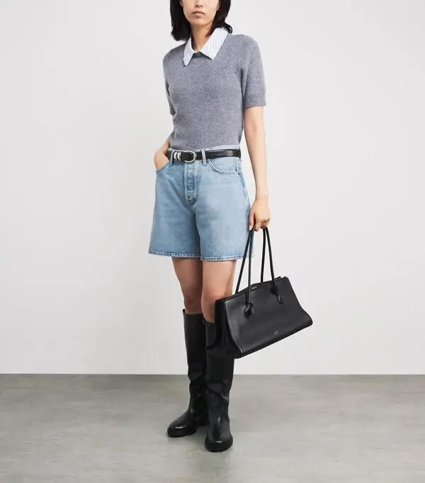 Sandro Leather Belt With Silver-tone Hardware - Black