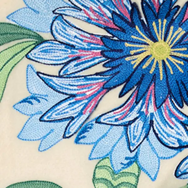 Loretta Caponi Virgin Wool Cornflower Throw