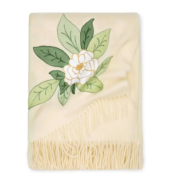 Loretta Caponi Virgin Wool Camelia Throw