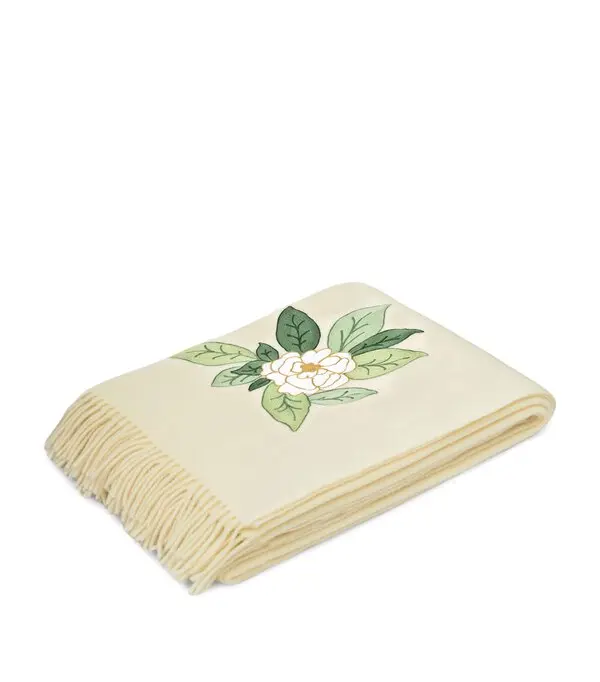 Loretta Caponi Virgin Wool Camelia Throw