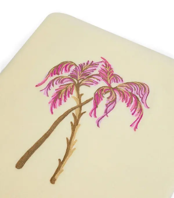 Loretta Caponi Virgin Wool Pink Palm Throw - Neutral