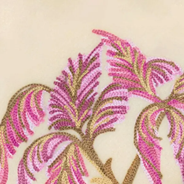 Loretta Caponi Virgin Wool Pink Palm Throw - Neutral
