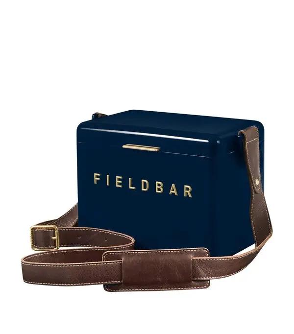 FIELDBAR Mini Bar Cooler Box With Leather Sling - Blue