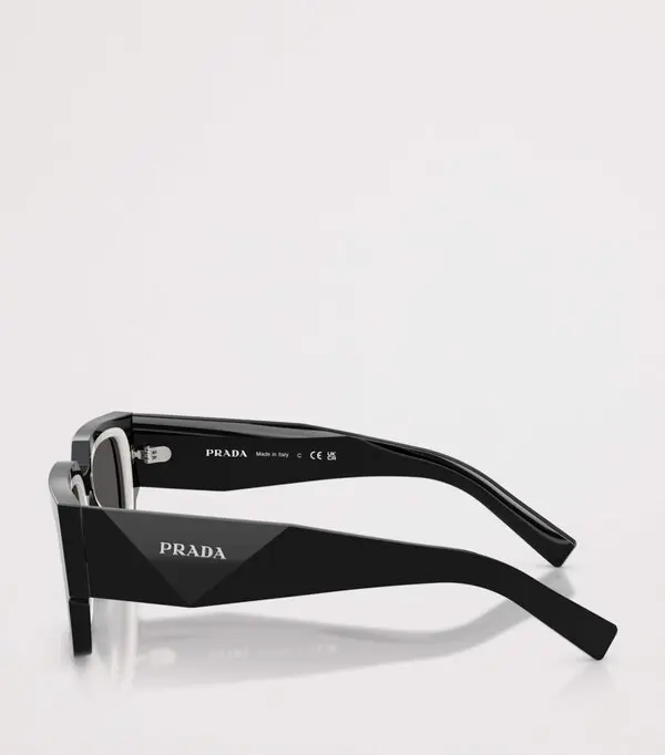 Prada Acetate Rectangular Sunglasses - Black