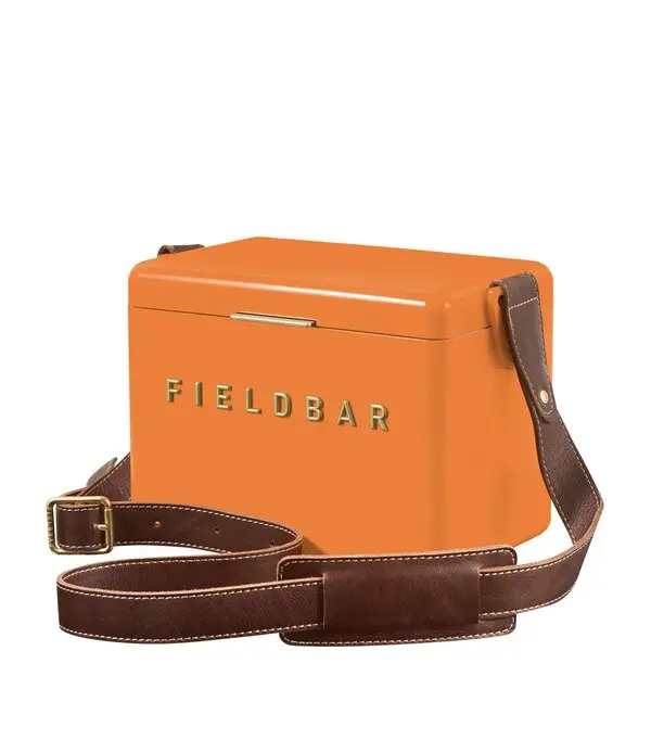 FIELDBAR Mini Bar Cooler Box With Leather Sling - Orange