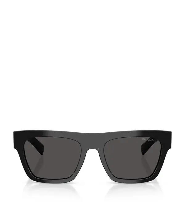 Prada Acetate Rectangular Sunglasses - Black