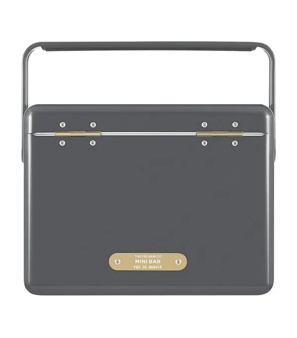 FIELDBAR Mini Bar Cooler Box With Leather Sling - Grey