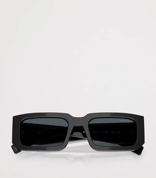Prada Acetate Rectangular Sunglasses - Black