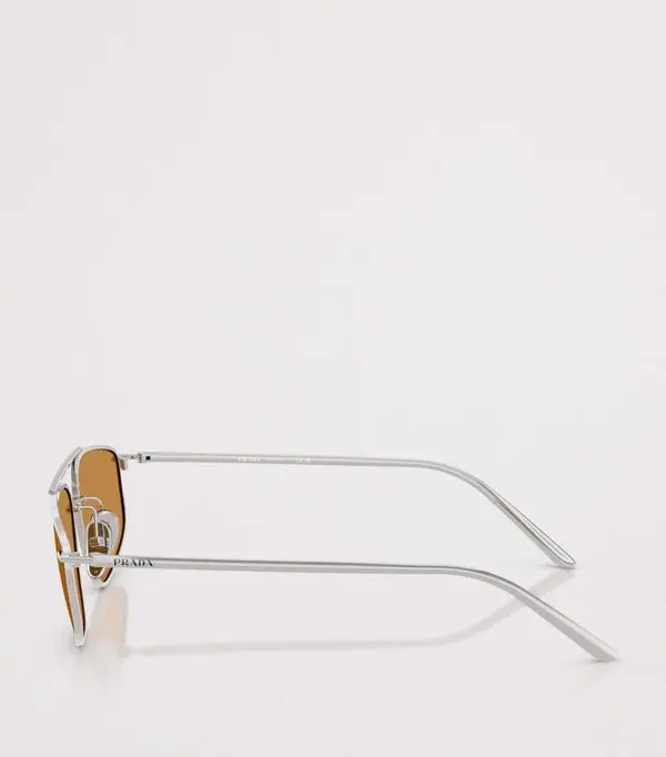 Prada Metal Rectangular Sunglasses - Silver