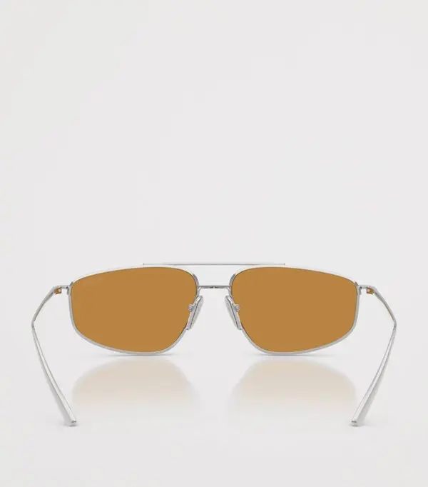 Prada Metal Rectangular Sunglasses - Silver