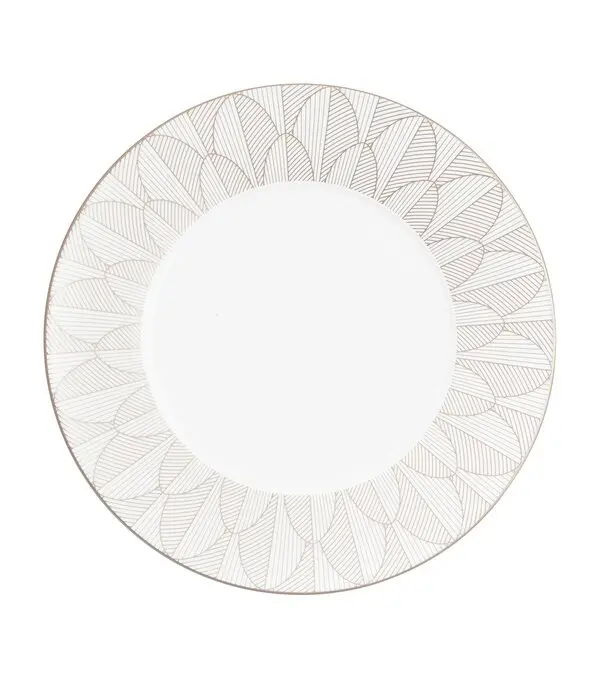 Christofle Porcelain Malmaison Platinum Impériale Dinner Plate