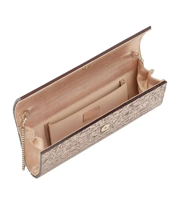 JIMMY CHOO Glitter Sweetie Clutch With Chain Strap - Pink