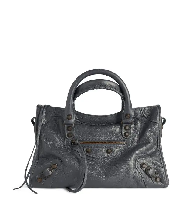 Balenciaga Small Leather Le City Top Handle Bag - Grey