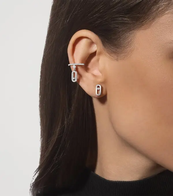 Messika Move Uno White Gold And Diamond Pavé Ear Cuff