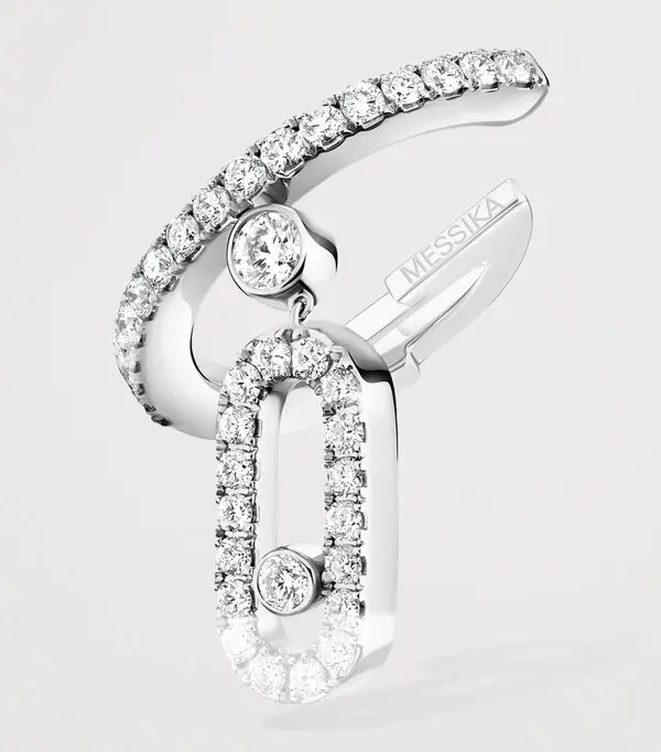 Messika Move Uno White Gold And Diamond Pavé Ear Cuff