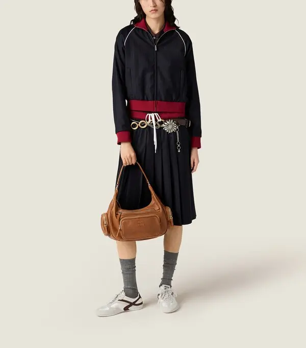 Miu Miu Nappa Leather Pocket Top-handle Bag - Brown