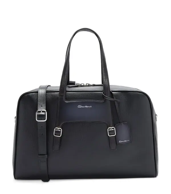 Santoni Leather Weekend Bag - Black