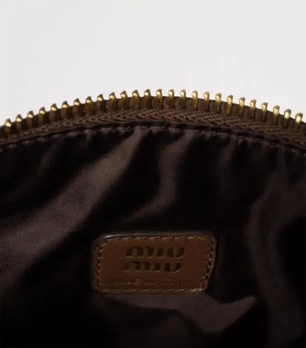 Miu Miu Gabardine Pouch With Wristlet - Brown