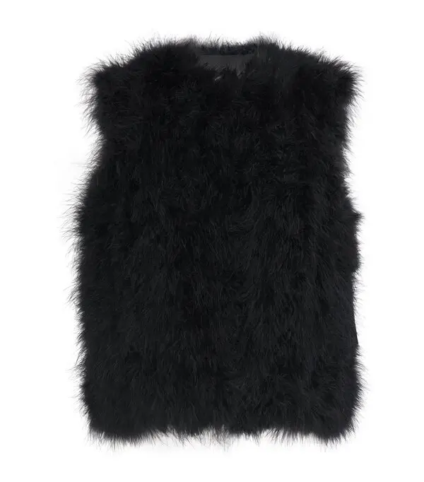 YVES SALOMON Feather Gilet - Black
