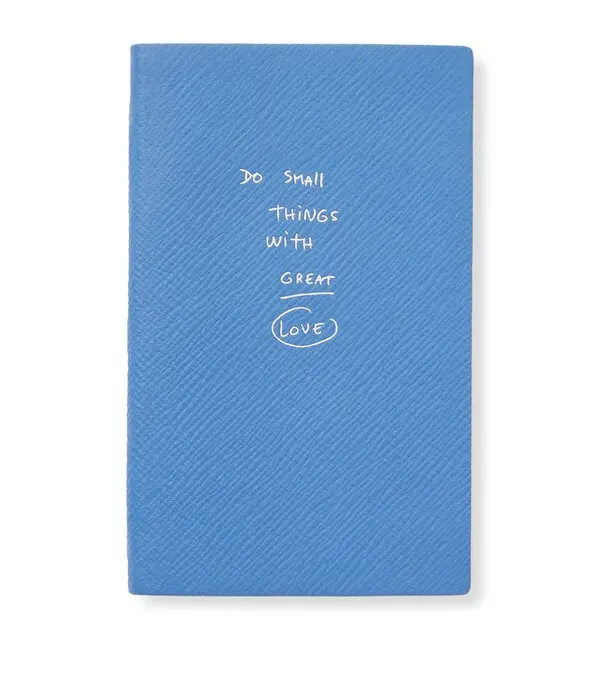 Smythson X Thomas Lélu Panama Leather Do Small Things Panama Notebook - Blue