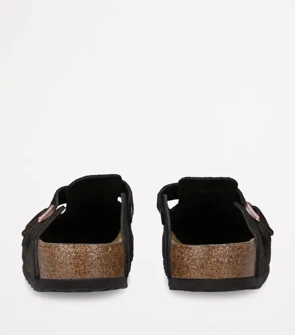 BIRKENSTOCK Suede Boston Clogs - Brown