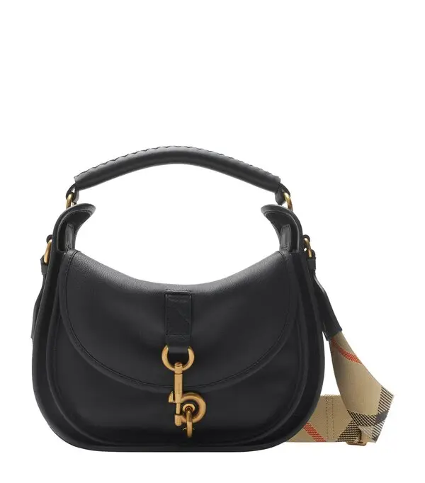 Burberry Small Calf Leather B Clip Messenger Bag