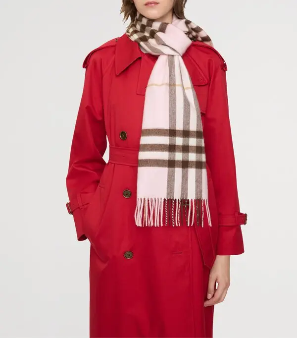 Burberry Cashmere Check Scarf - Pink