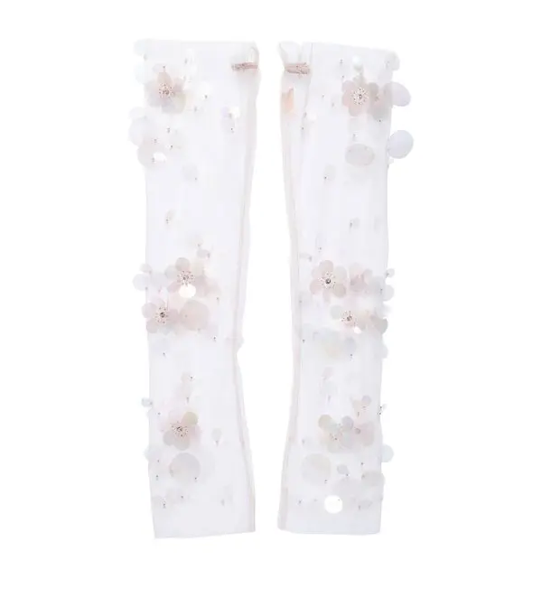 TUTU DU MONDE Embellished Tulle Gloves - Ivory