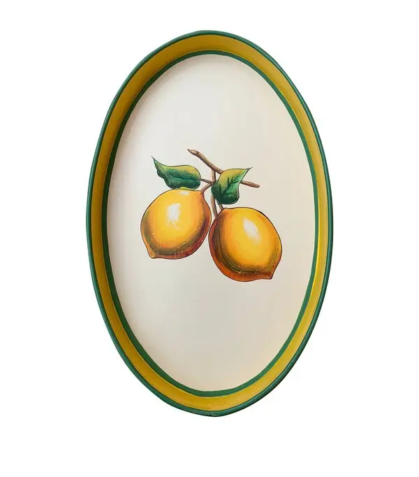 LES-OTTOMANS Iron Lemon Tray - Yellow