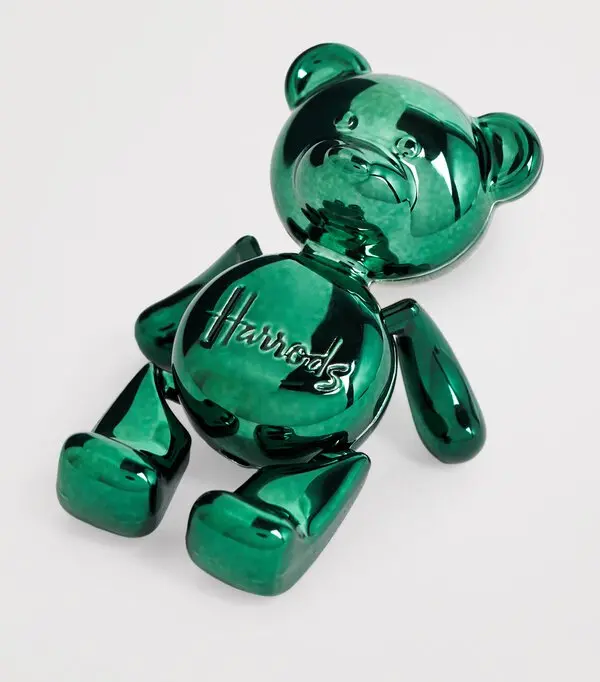 Harrods Jointed Bear Pin Badge - Green