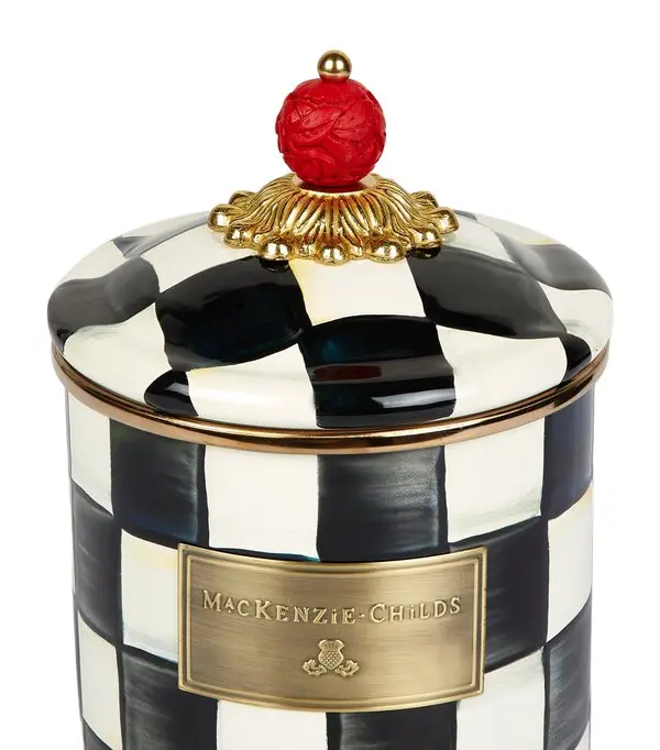 MACKENZIE-CHILDS Small Courtly Check Enamel Canister