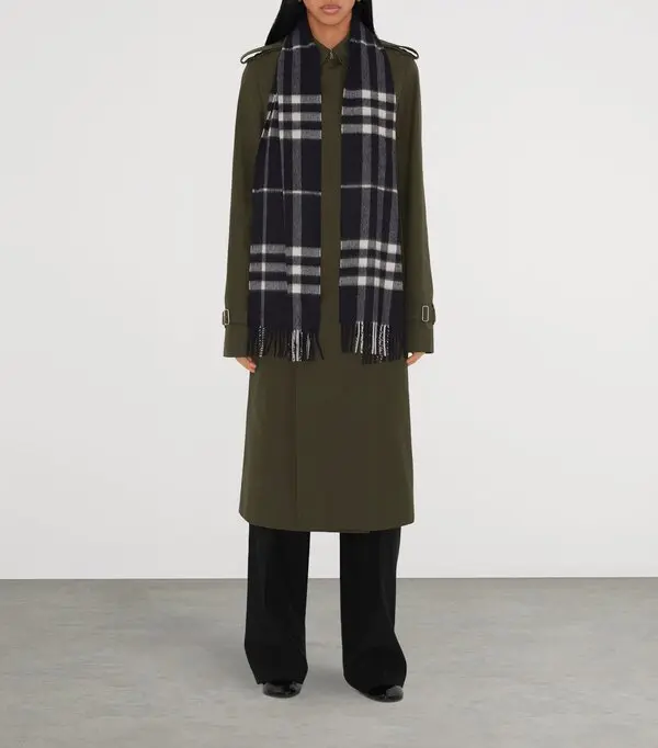 Burberry Cashmere Check Scarf - Black